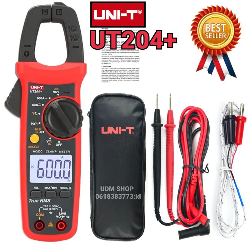 คลิปแอมป์ UNI-T UT204+,UT203+,UT203,UT210D,UT210E, Digital Clamp multimeter digital แคล้มป์แอมป์ ...