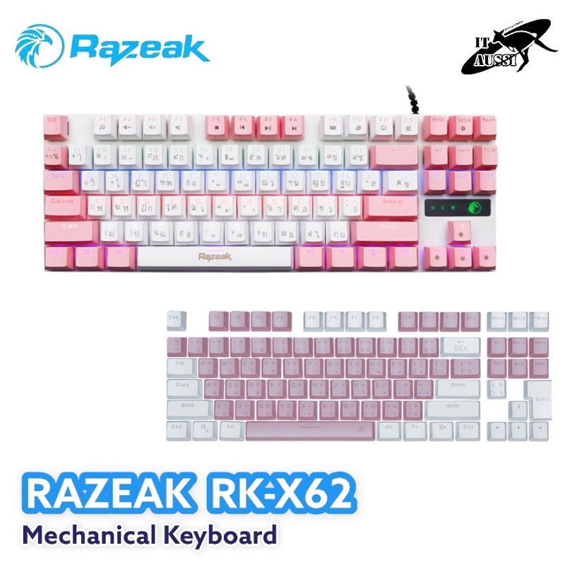 Razeak RK-X62 TKL Metal Mechanical Keyboard Gaming BLUESWITCH | Shopee ...