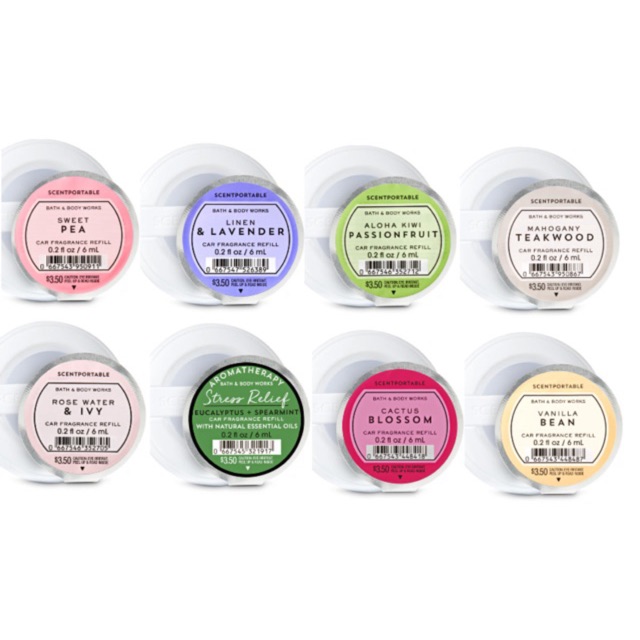 Bath And Body Works Scentportable แผ่นน้ำหอมใส่รถ 1 แผ่น ราคาเดียวกัน