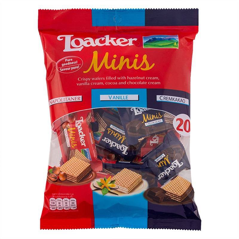 Loacker Minis ขนาด200g ล็อคเกอร์เวเฟอร์มินิ ล็อคเกอร์ เวเฟอร์ ...