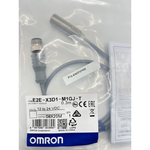 E2E-X3D1-M1GJ-T Barrel-Style Inductive Proximity Sensor, 2-Wire Output, 3 mm Detection, M12 ...