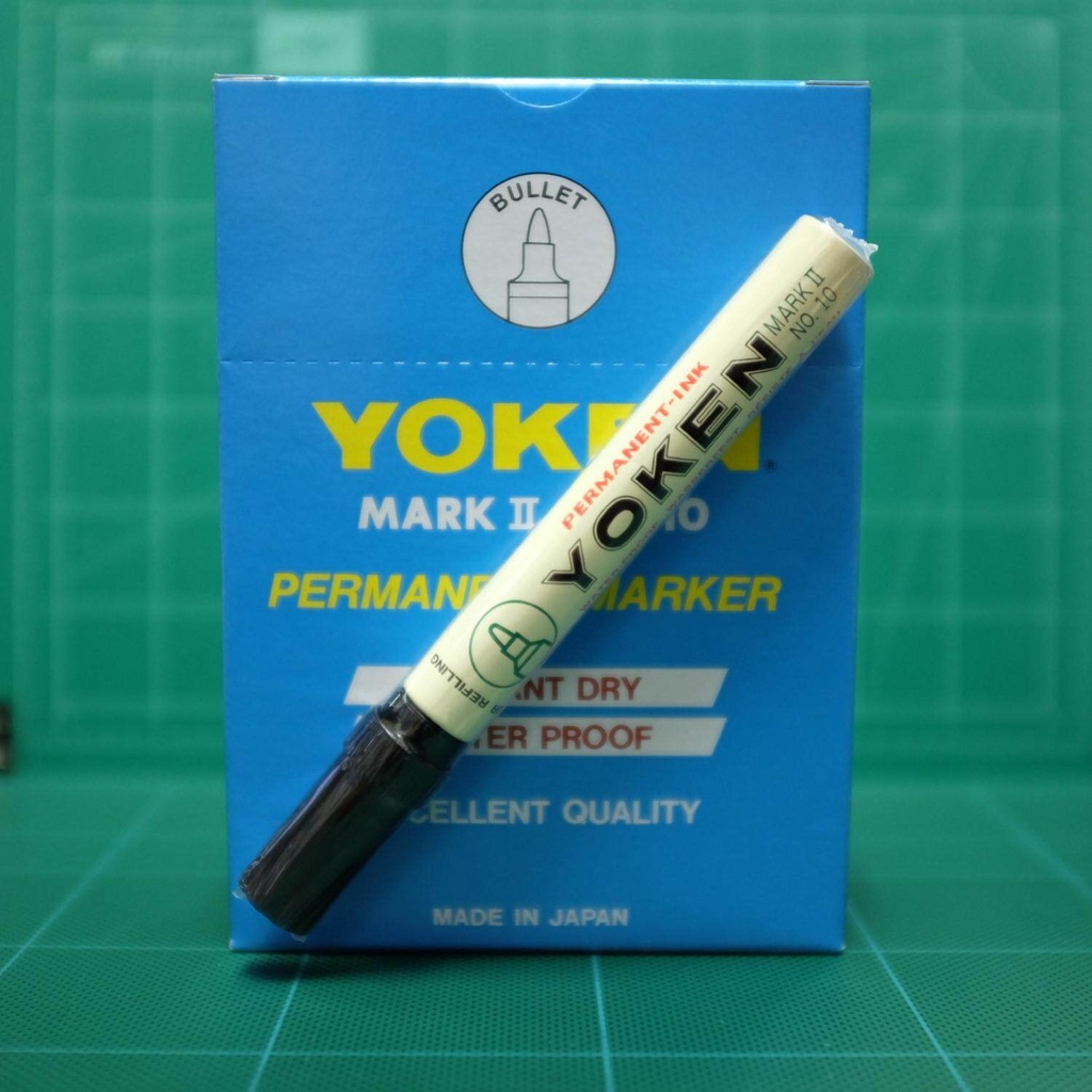 ปากกามาร์คเกอร์ โยเคน Yoken No.10 กันน้ำ แห้งไว หมึกสีดำ (1กล่อง/12ด้าม ...