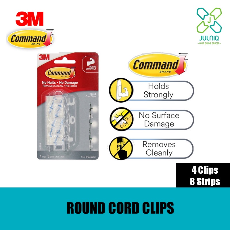 3m Command TM คลิปหนีบสายไฟ แบบใส ติดผนัง - ถอดออกได้ ไร้ความเสียหาย ...