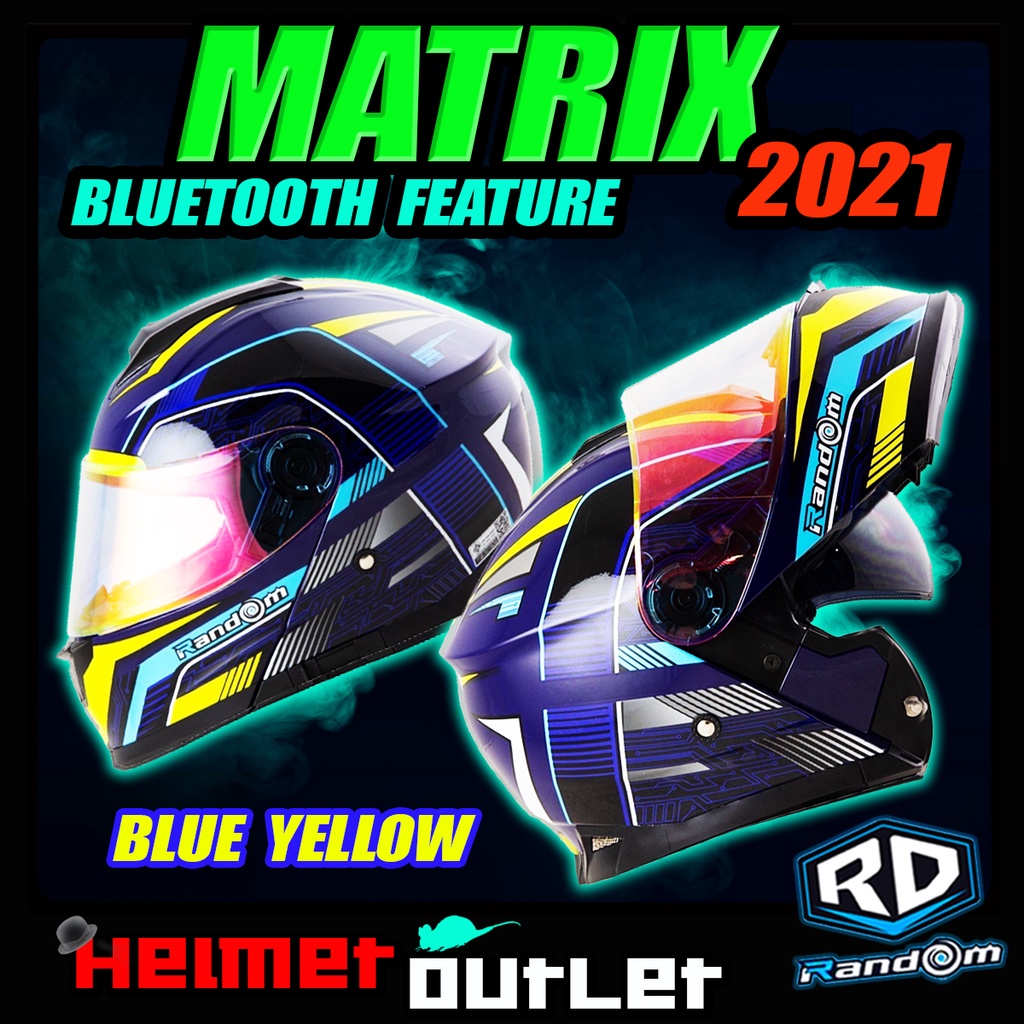 หมวกกันน็อค RD RANDOM MATRIX 2023 ยกคาง แว่น2ชั้น แถมฟรีผ้าบัฟ | Shopee ...
