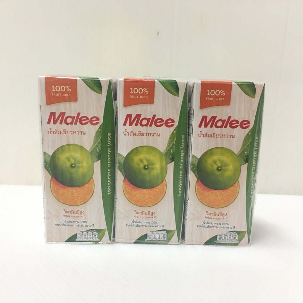 (แพ็ค 3) Malee Fruit Juice มาลี น้ำผลไม้ 100% มี 8 รส 200 มล. | Shopee ...