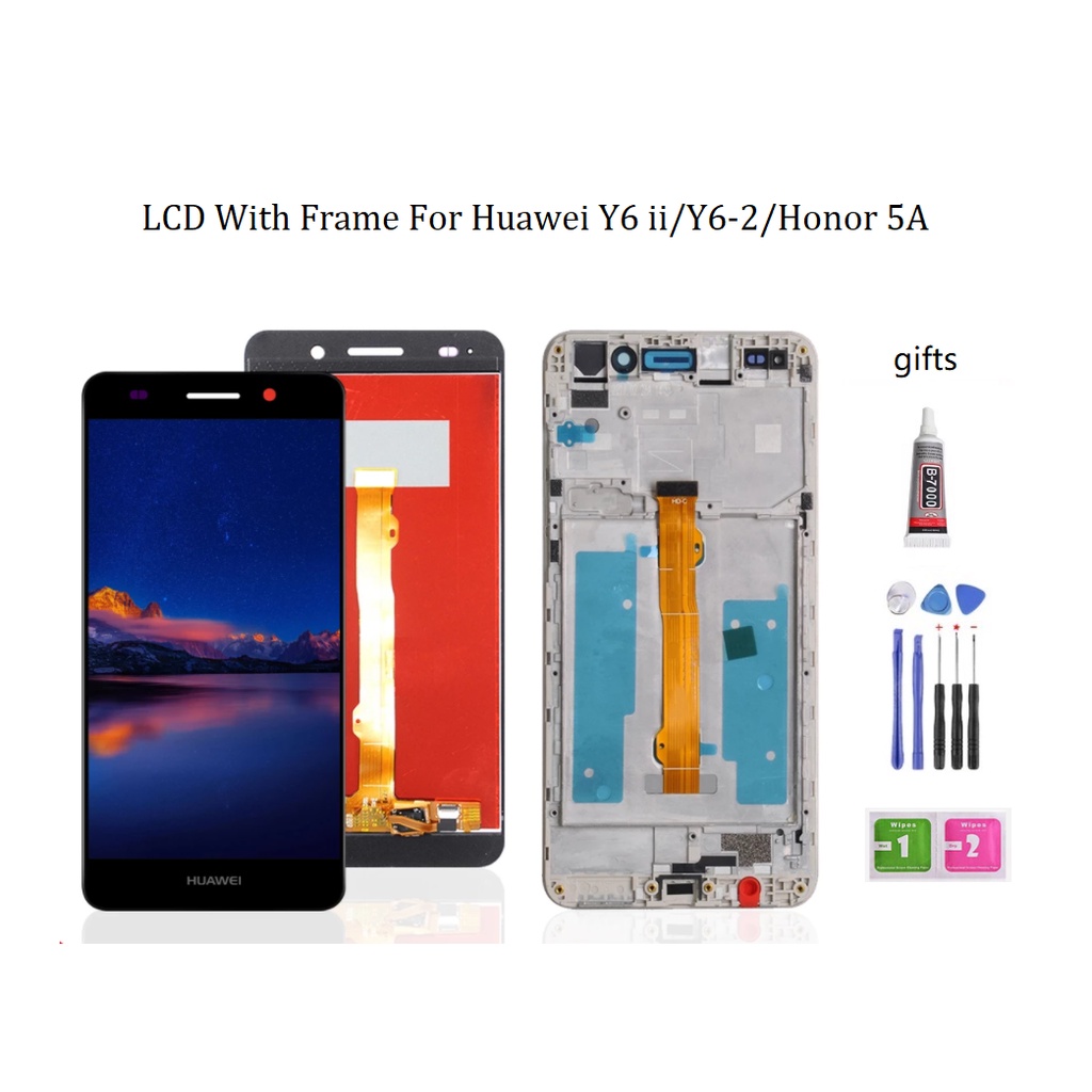 Lcd กรอบสําหรับ Huawei Honor 5A Y6 ii จอแสดงผล LCD พร้อมหน้าจอสัมผัส ...