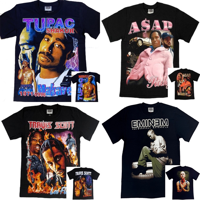 เสื้อยืดผ้าฝ้ายพิมพ์ลายแฟชั่น ♠TUPAC T SHIRT- SINGING MAKAVELI SHIRT ...