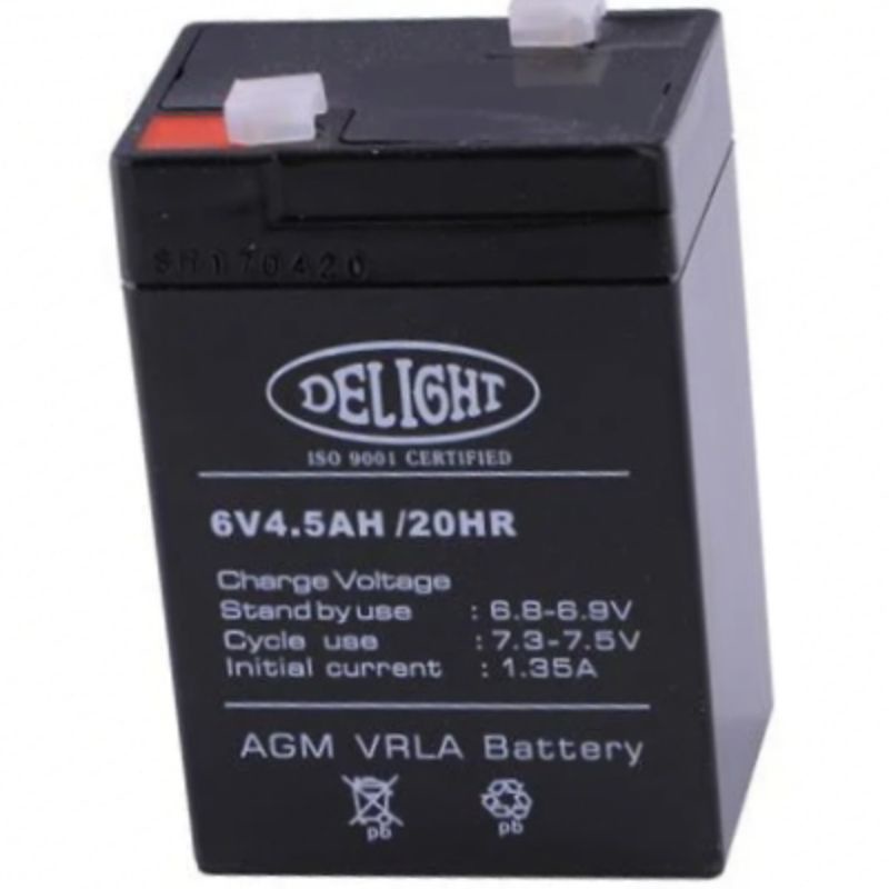 แบตเตอรี่แห้ง 6V 4.5AH DELIGHT | Shopee Thailand
