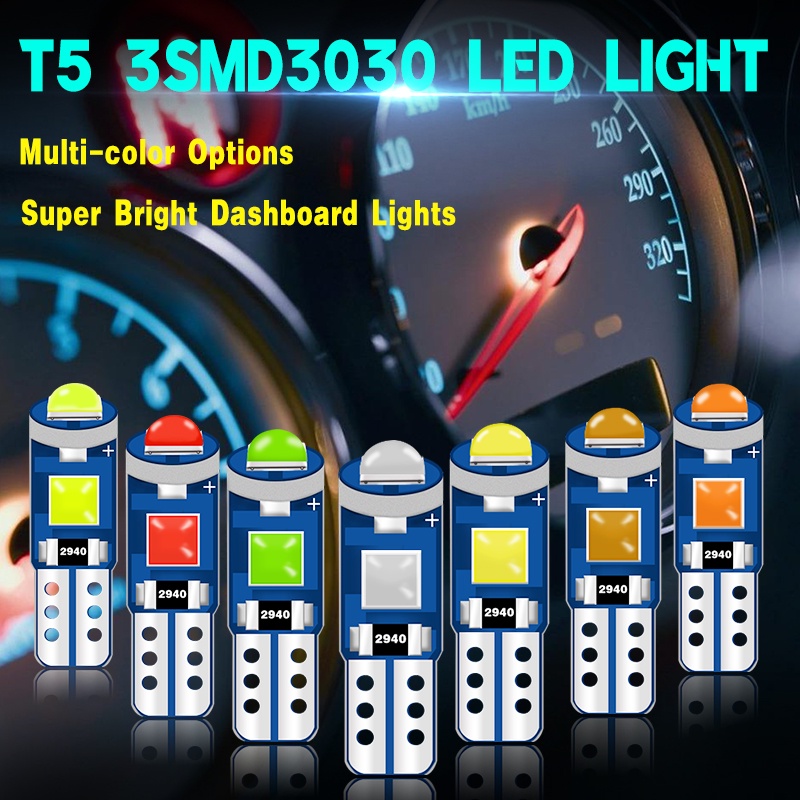 หลอดไฟ T5 LED W3W W1.2W Canbus 3030 3SMD 12V 3W สําหรับติดแดชบอร์ดรถยนต์ | Shopee Thailand