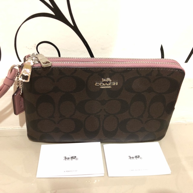 #coach #โค้ช #2ซิปL #แท้ #100% #f16109 #สีม่วง #อะไหล่เงิน | Shopee ...