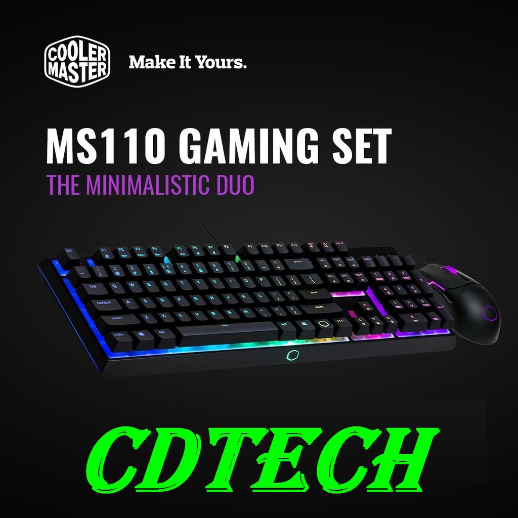 Cooler MASTER MS110 RGB HYBRID MEM-CHANICAL SWITCHES คีย์บอร์ดเกมมิ่ง และเมาส์คอมโบ 26 คีย์ ...