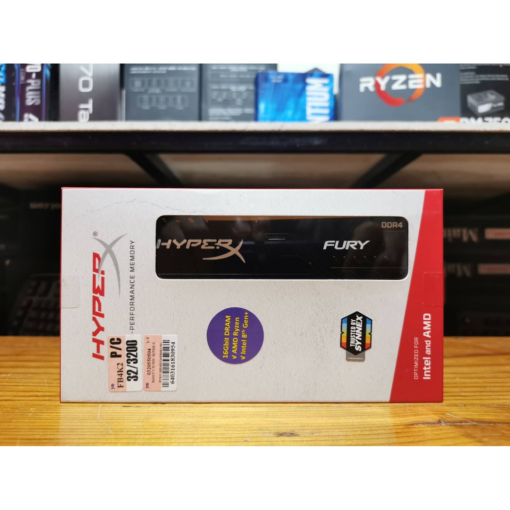 แรม(RAM) DDR4 kingston hyperX fury black 32gb bus 3200 (16GB * 2 ...