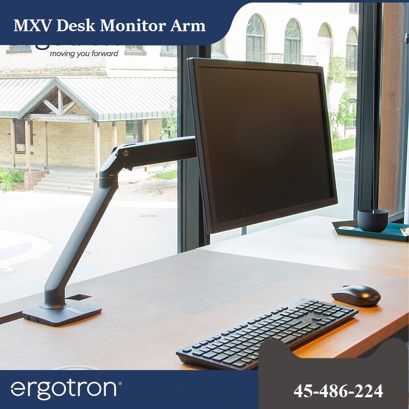 Ergotron MXV Desk Mount Single Monitor Arm for Monitors Up to 34 Inches - 10 yrs warranty ...