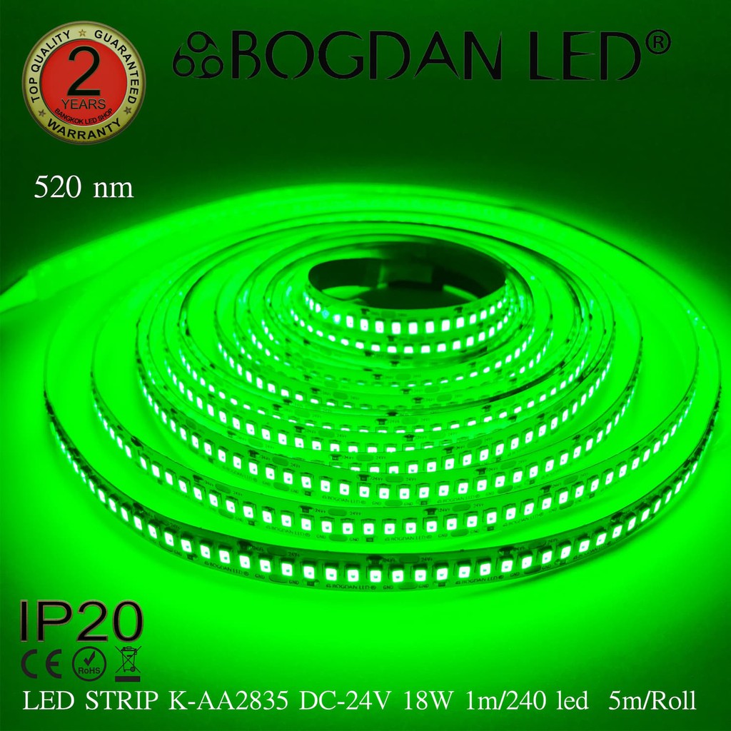 LED STRIP K-AA5730-90-GREEN DC-12V 23W/1M IP20 ยี่ห้อBOGDAN LED แอลอีดี ...