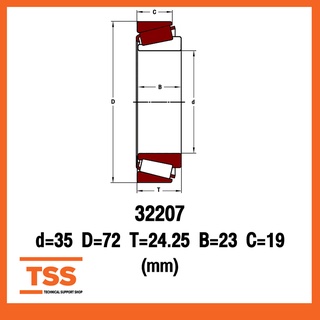32207 KOYO (HI-CAP32207JR) ตลับลูกปืนเม็ดเรียว (TAPERED ROLLER BEARINGS ...