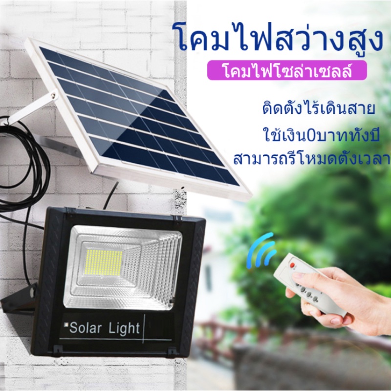 Solar lights LED 120W ไฟสปอตไลท์ กันน้ำ ไฟ Solar Cell ใช้พลังงานแสง ...