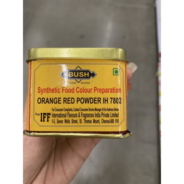 สีสังเคราะห์ สีผสมอาหาร วัตถุเจือปนอาหาร 100g. Bush Orange Red Powder ...