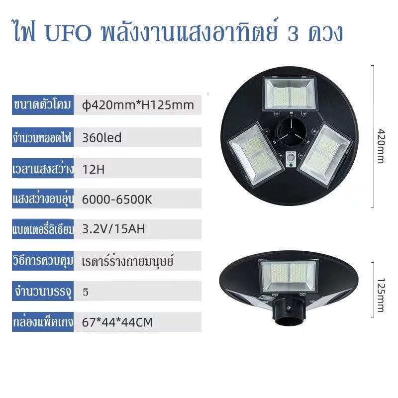 UFO-200000W-W แสงขาว ใหญ่สุด 55cmSolar Cell โคมไฟถนนโซล่าเซลล์ UFO Square Light ไฟถนนโซล่าเซลล์ ...