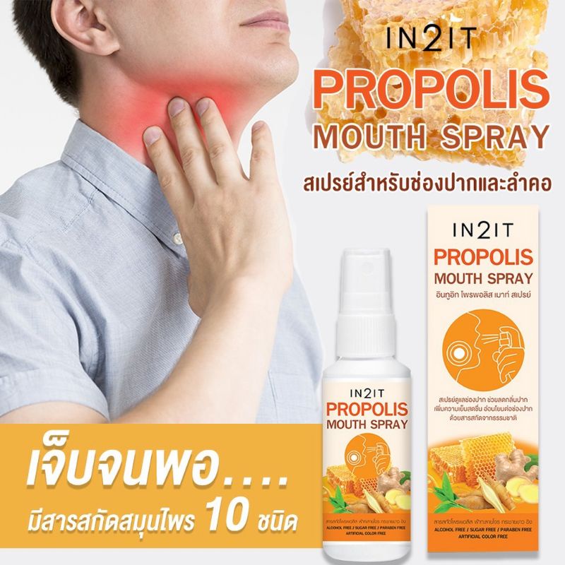 IN2IT PROPOLIS MOUTH SPRAY อินทูอิท โพรพอลิส เมาท์ สเปรย์ | Shopee Thailand