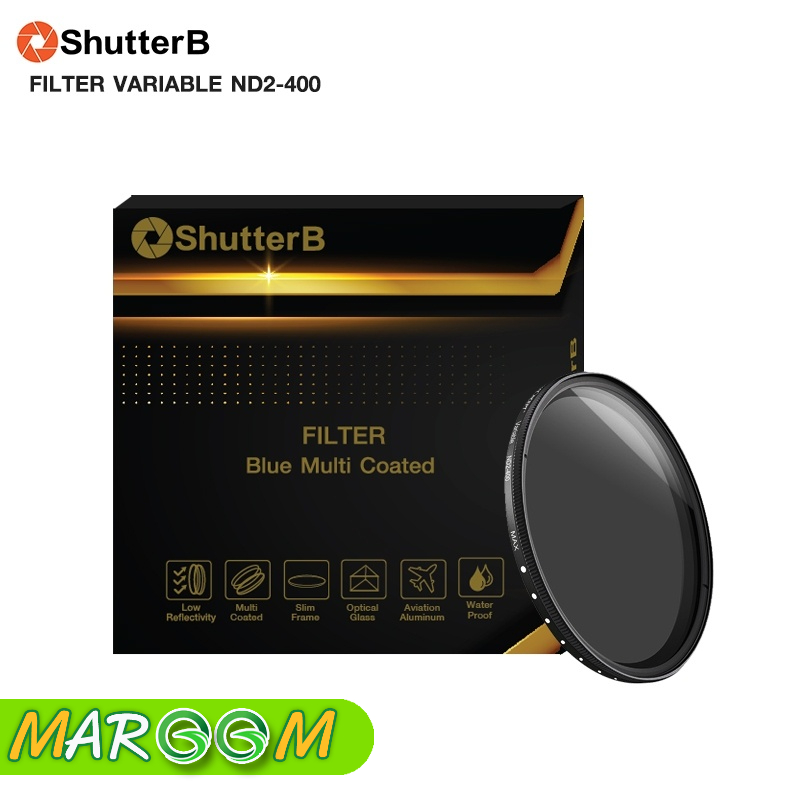 SHUTTER B Multi Coated ND2-400 ND filter 49-82mm. Fader Variable Camera ...