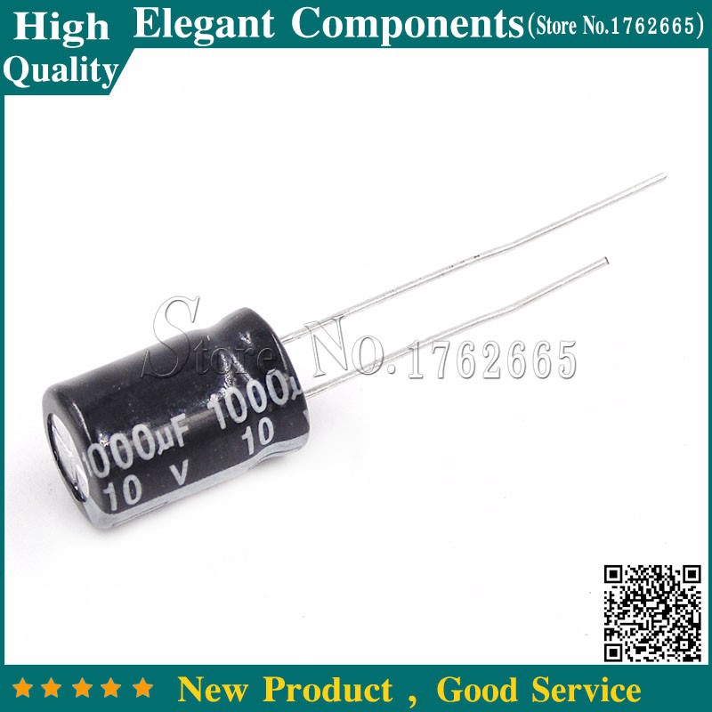 50PCS 10V 1000UF 1000UF 10V Aluminum Electrolytic Capacitor Size 8*12MM ...