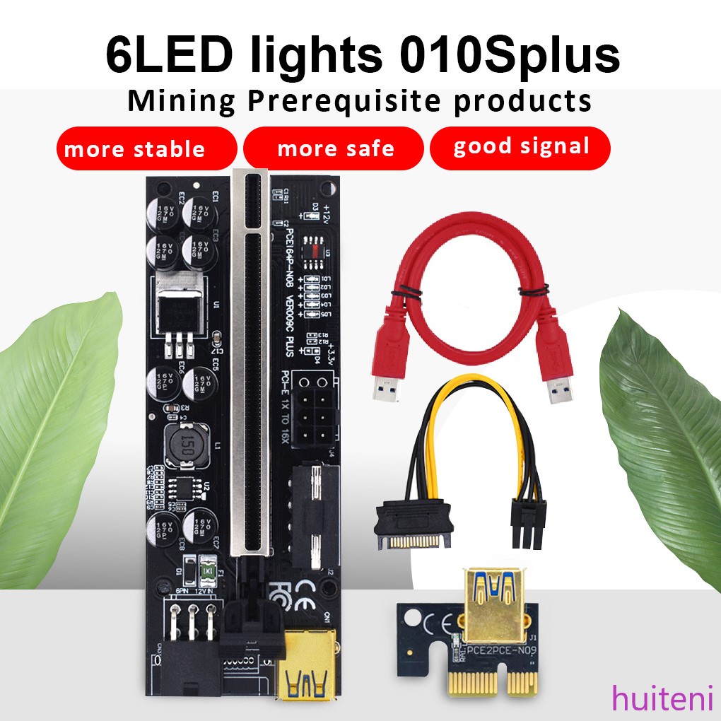 Riser Ver009S Plus บอร์ดวงจรอะแดปเตอร์การ์ดขยาย Pci-E Riser Board 1X To ...