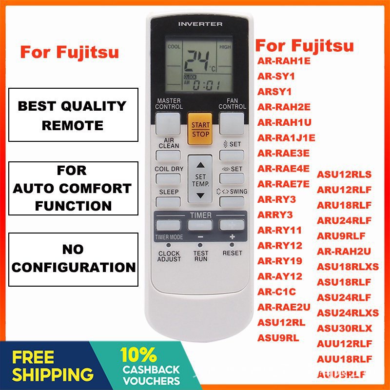 เครื่องปรับอากาศรีโมทคอนโทรลสําหรับFujitsu INVERTER AR-RY12 AR-RY13 AR ...
