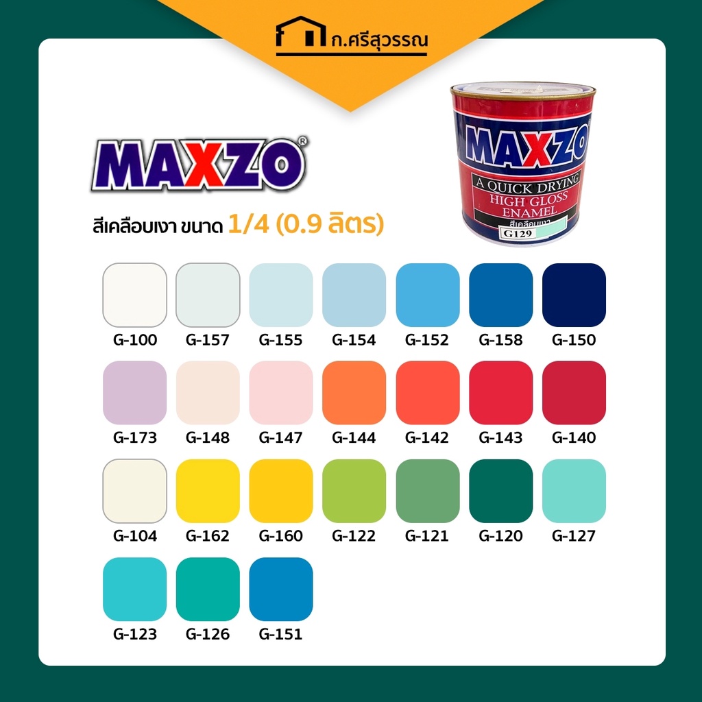 สี เคลือบเงา สีเคลือบเงา สีน้ำมัน Maxzo ทาเหล็กและไม้ กระป๋องเก่า (1/4แกลลอน) 0.9ลิตร | Shopee ...