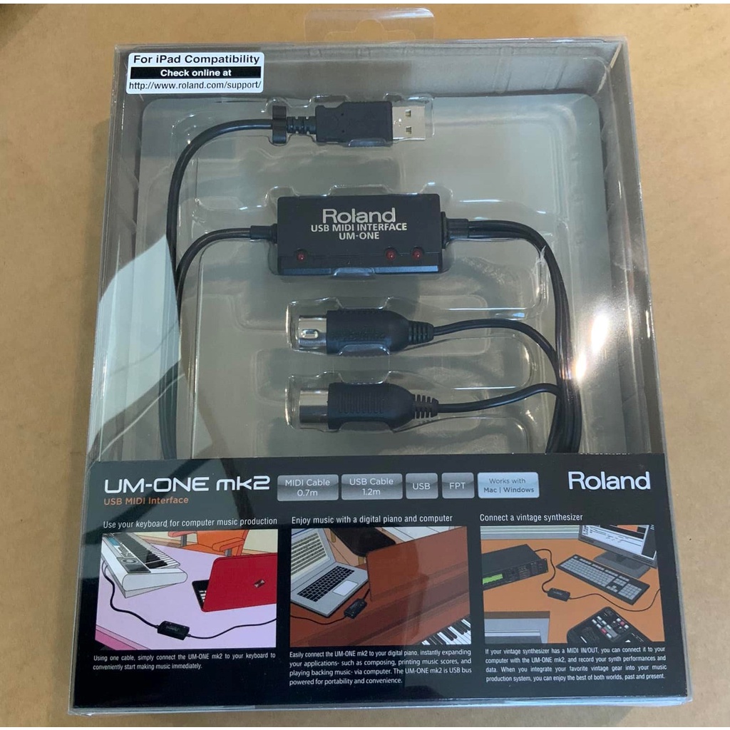 สายแปลง MIDI เป็น USB Roland UM-ONE mk2 ของแท้จากตัวแทนจำหน่ายในประเทศ ...