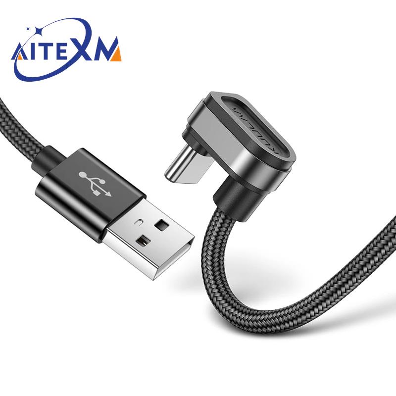 สายชาร์จเร็ว USB-C Type-C 1M USBC TypeC 180° สายเคเบิลไนล่อน ปลั๊กเสียบ ...