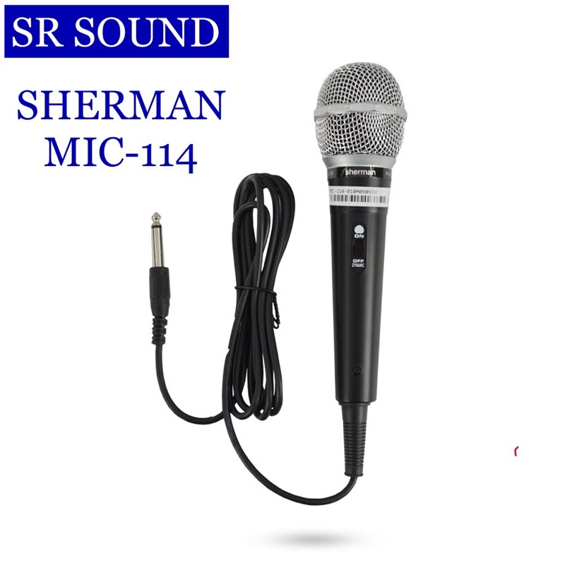 ฟรีค่าส่ง SHERMAN MIC-114 ไมโครโฟนสาย ไมค์สำหรับพูดหรือร้องเพลง พร้อมสายยาว 2 เมตร | Shopee Thailand