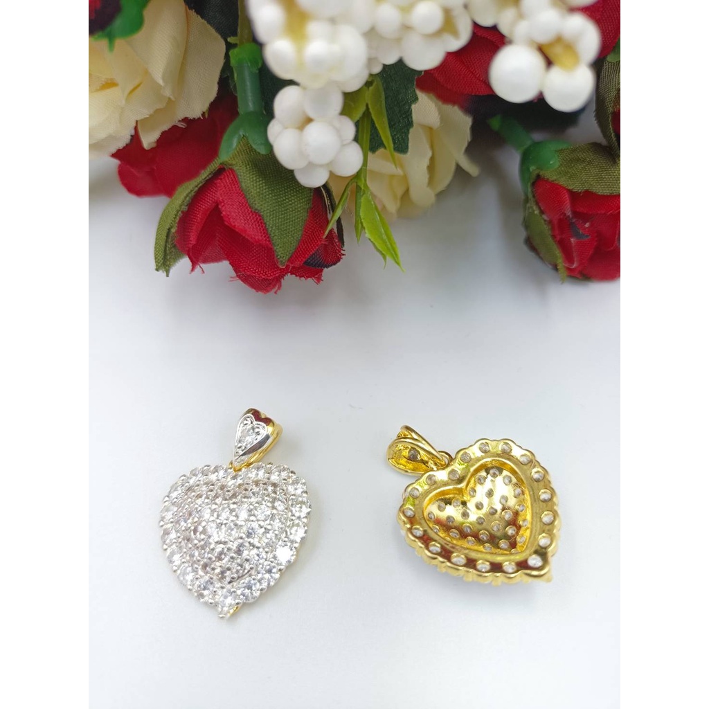 จี้เพชรหัวใจงาน cz แท้ สวยงาม k720 ไม่แพ้ ไม่คัน | Shopee Thailand
