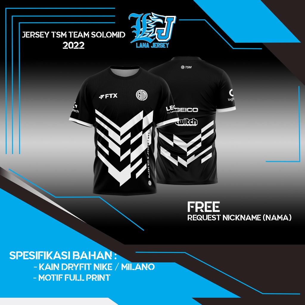 Jersey TSM Team SOLOMID 2022 เกม DOTA 2 WILDRIFT LOL CSGO (ฉายชื่อขอฟรี) | Shopee Thailand