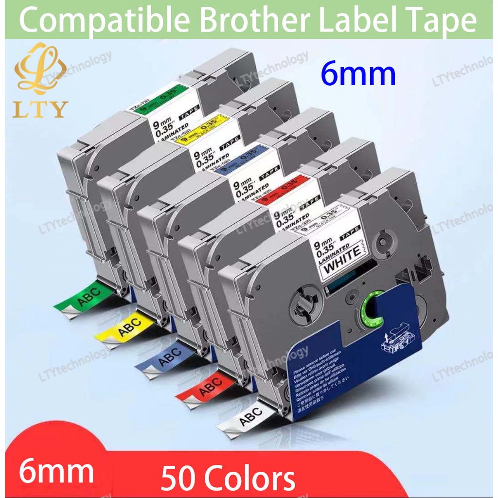 ริบบิ้นลามิเนต 6 มม. สําหรับเครื่องพิมพ์ฉลาก brother tze laminated ...