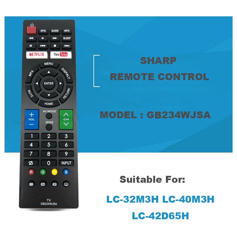 Gb234wjsa ORIGINAL sharp LCD LED SMART TV รีโมทคอนโทรล GA877SB GA872SB ...