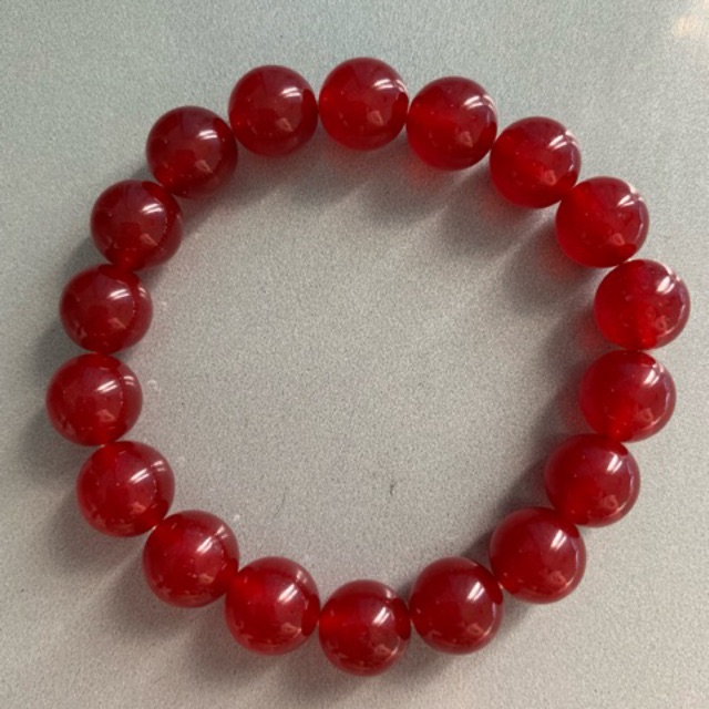 สร้อยข้อมือทับทิม red jade ruby ขนาด 10 มิล ร้อยทั้งหมด 18 เม็ด ...