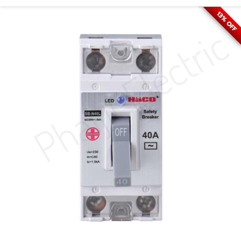 เซฟตี้เบรกเกอร์ 40 แอมป์ 1 เฟส HACO รุ่น SB | Shopee Thailand