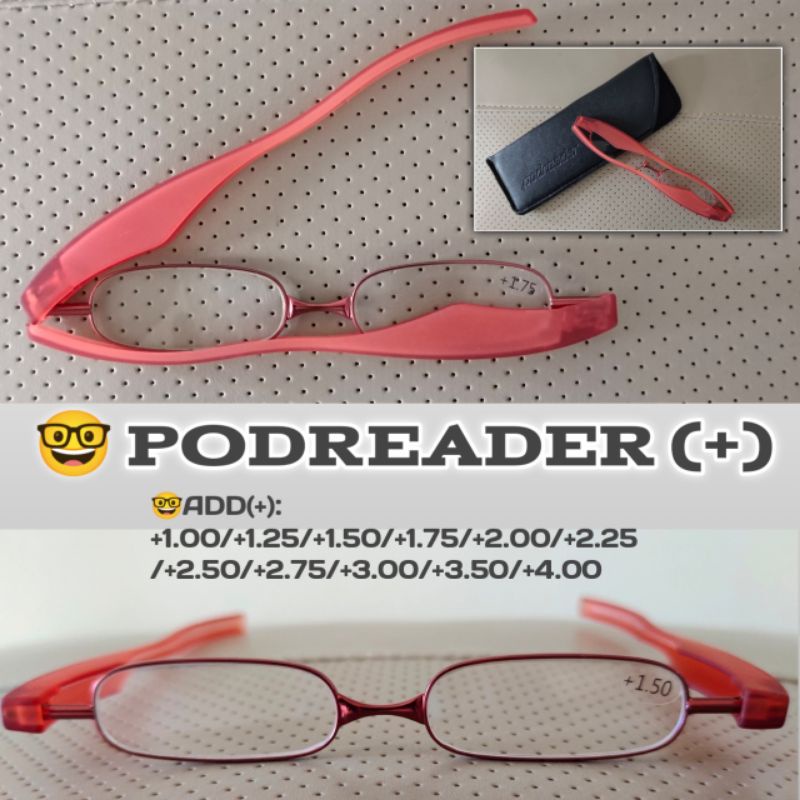 PODREADER แว่นตาสายตายาว สำหรับอ่านหนังสือ รุ่นเฟรมใหญ่ | Shopee Thailand