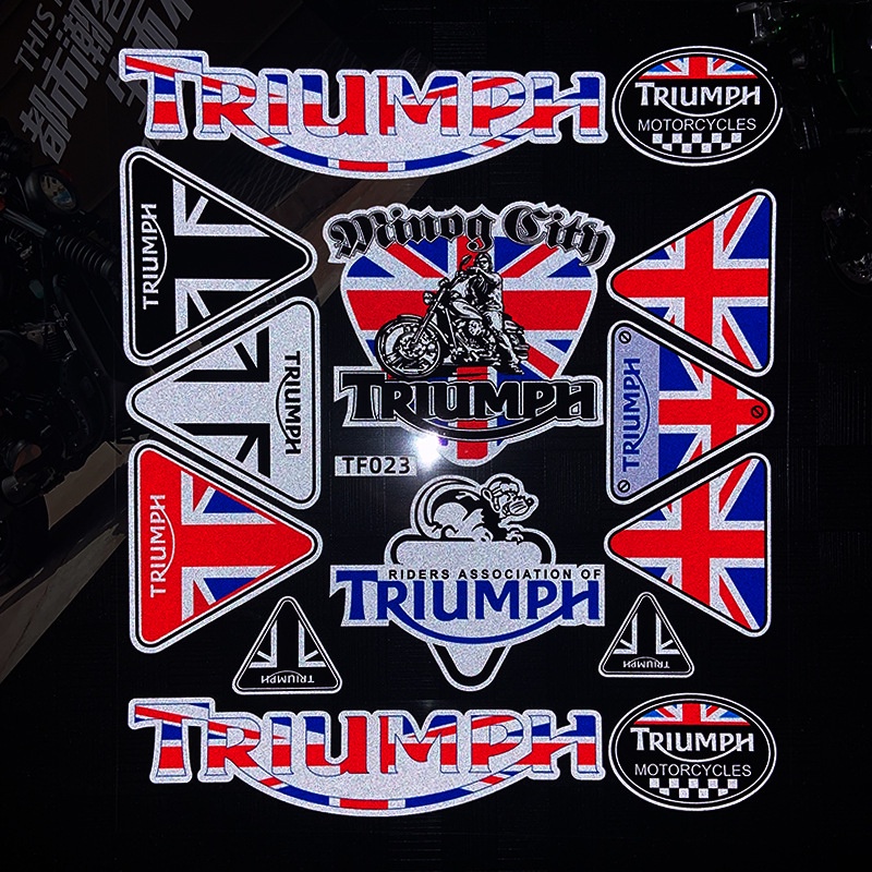 สติ๊กเกอร์ Triumph Sticker สติ๊กเกอร์มอเตอร์ไซค์ ไทรอัมพ์ สวยงาม สะท้อน ...