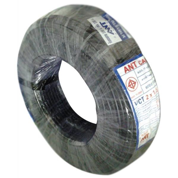 ANT / PKS สายไฟ VCT 2x1.5 ดำ หุ้มฉนวน 2 ชั้น 100 เมตร 1 ขด | Shopee Thailand