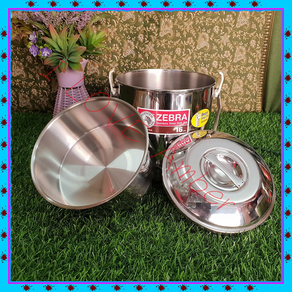 ชื่อ : ZEBRA POT STAINLESS STEEL 16 CM. STAINLESS STEEL HANDLE POT หม้อ ...