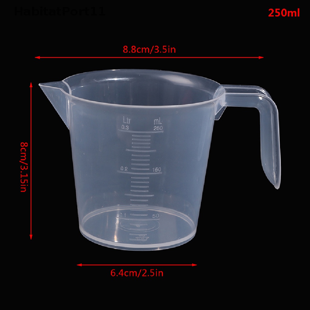 HabitatPort Plastic Measuring Cup with Scale Handle Transparent ...