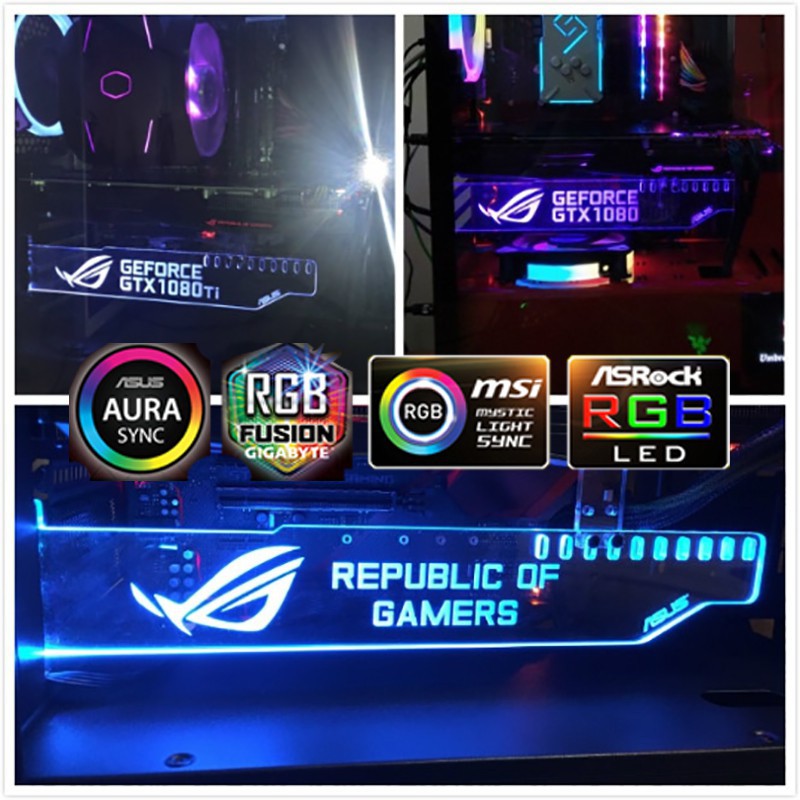 Rgb Remote Multicolor ROG ASUS Graphics Card Holder รองรับสาธารณรัฐจีน ...