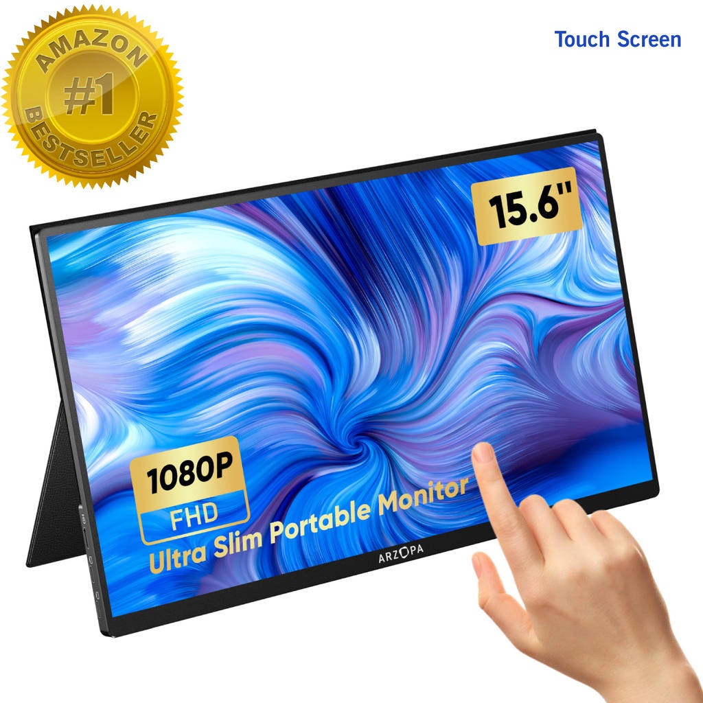 Arzopa Portable Touch Monitor จอพกพาแบบสัมผัส,15.6'' FHD 1080P Portable ...