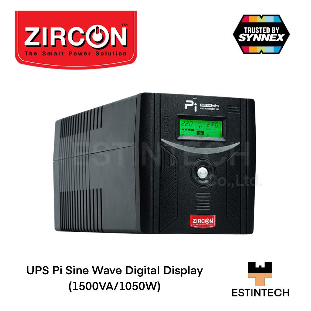 UPS (เครื่องสำรองไฟ ) Zircon UPS Pi Sine Wave Digital Display (1500VA/1050W) ของใหม่ประกัน 2ปี ...