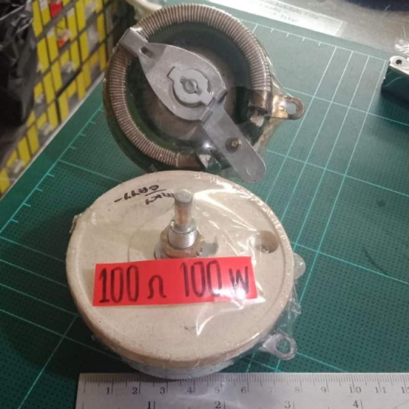 (ใส่โค้ดPEPE333 ลดเพิ่ม 15%)100R 100W รีโอสตัท ตัวต้านทานปรับค่า 100โอม 100วัตต์ แกนยาว 30มิล ...