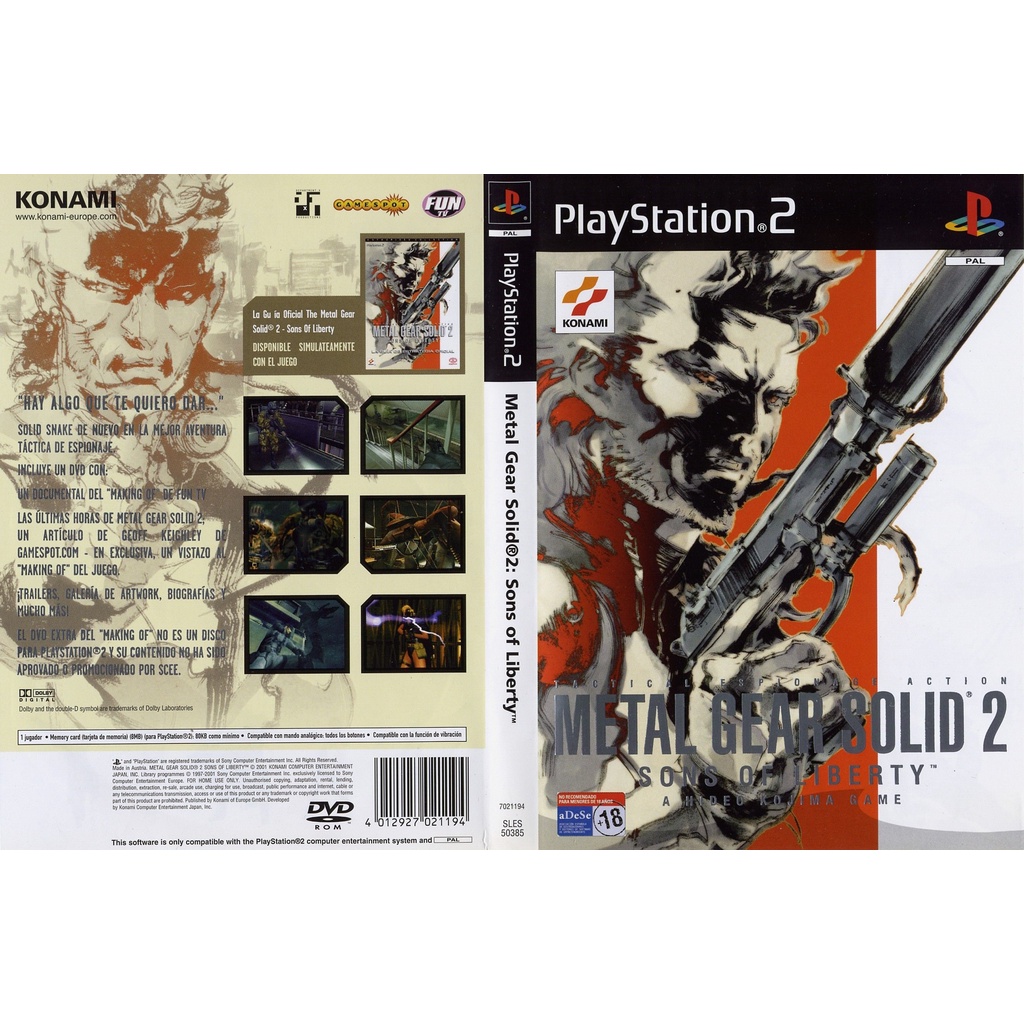 แผ่นเกมส์ PS2 Metal Gear Solid 2 - Sons of Liberty คุณภาพ ส่งไว (DVD ...