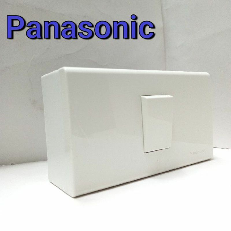 Panasonic (พานาโซนิก) 1 สวิตช์ไฟ 3ทาง หน้ากาก 1 ช่องพร้อมบล็อกลอยติด ...