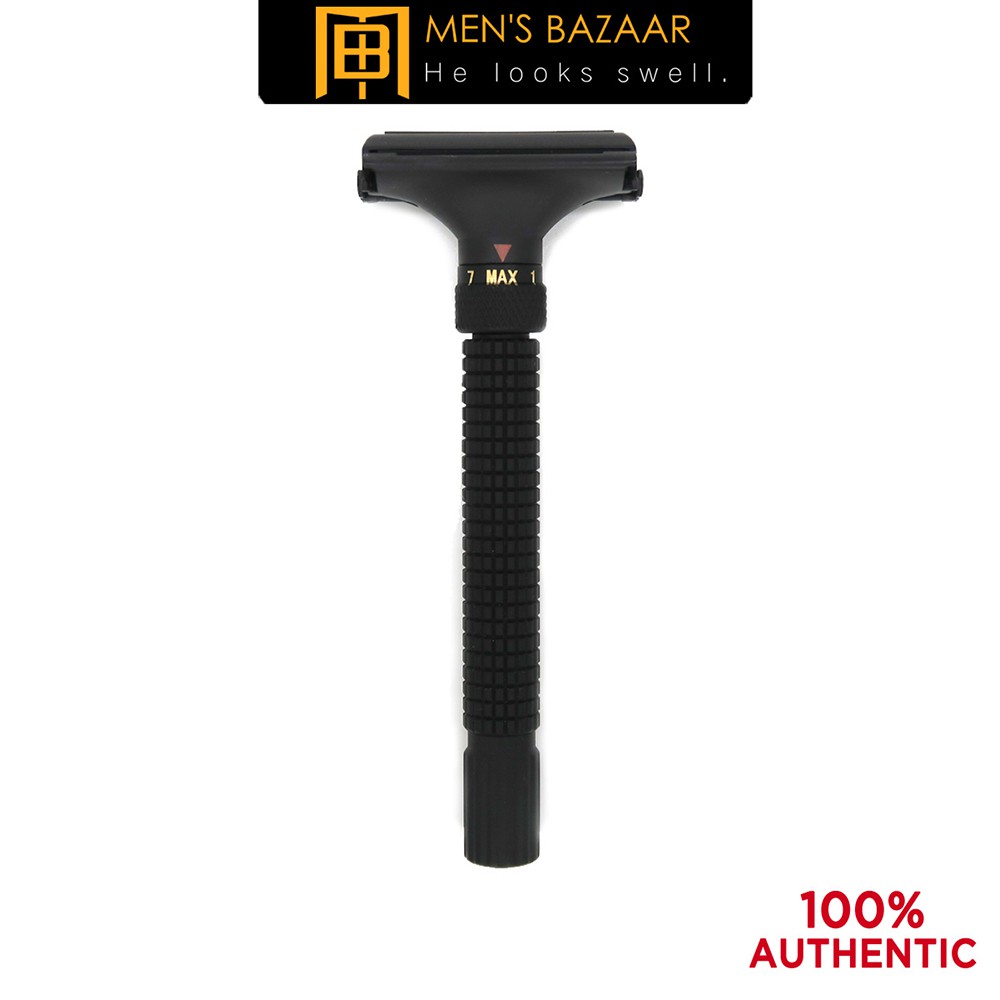 Ubersuave Eco-Razor Matte Black Adjustable Butterfly Open Double Edge ...