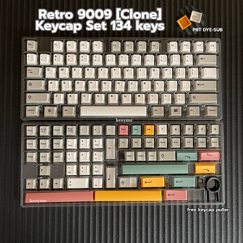 Retro 9009 Keycap Set 134 Keys [Clone] PBT Dyesub | ชุดคีย์แคป Retro ...